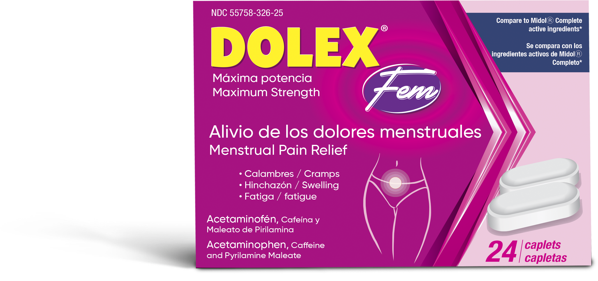 Dolex® Fem Blister 24 Complete Menstrual Caplets – Vas al Super